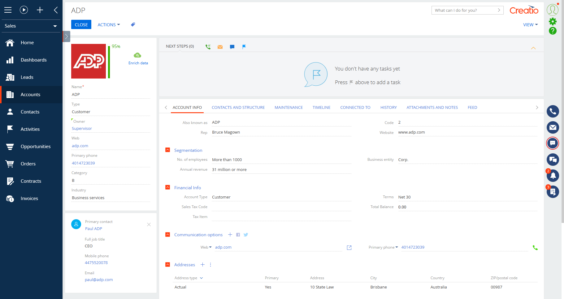 InterWeave Sage Intacct Integration for Creatio | Creatio Marketplace